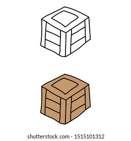 Cartoon Drawing Crate Stock Vector (Royalty Free) 1515101312 | Shutterstock