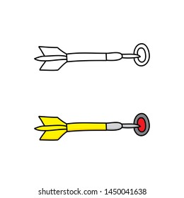 Cartoon Drawing Dart Stock Vector (Royalty Free) 1450041638