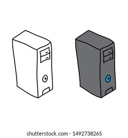 Cartoon Drawing Desktop Computer Stock Vector (Royalty Free) 1492738265 ...