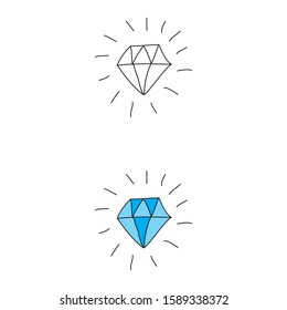 Cartoon Drawing Diamond Stock Vector (Royalty Free) 1589338372 ...