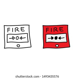 Cartoon Drawing Fire Alarm Stock Vector (Royalty Free) 1493435576