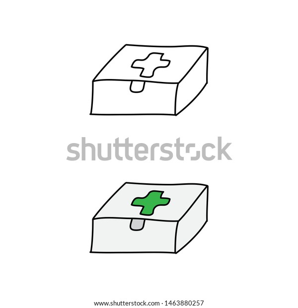 Cartoon Drawing First Aid Kit Stock Vector (Royalty Free) 1463880257 ...