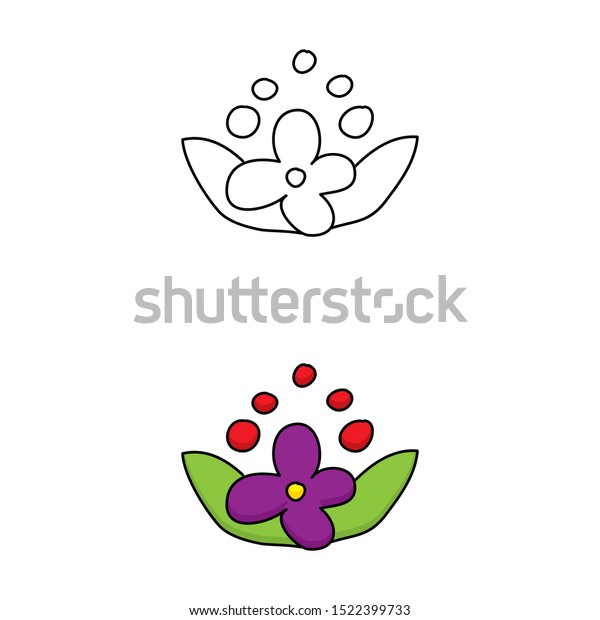 Cartoon Drawing Flower Stock Vector (Royalty Free) 1522399733 ...