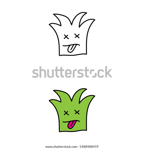 Cartoon Drawing Grass Mascot: Stockvektorkép (jogdíjmentes) 1488488459 ...