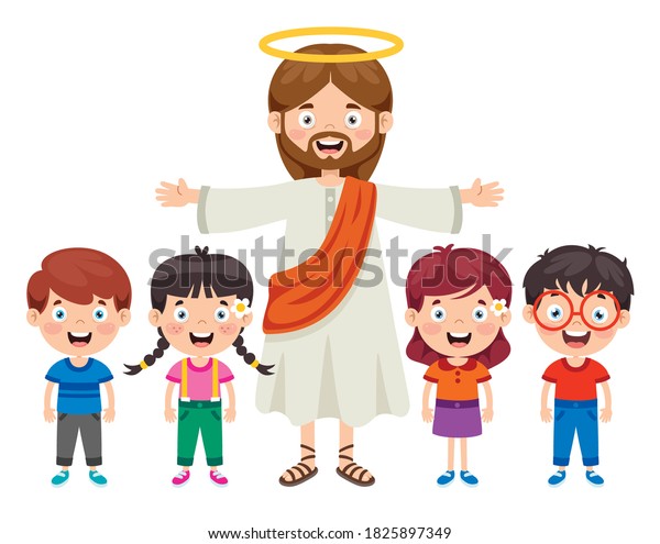 Cartoon Drawing Jesus Christ Stock Vector (Royalty Free) 1825897349 ...