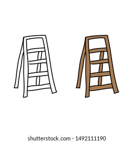 Cartoon Drawing Ladder Stock Vector (Royalty Free) 1492111190 ...