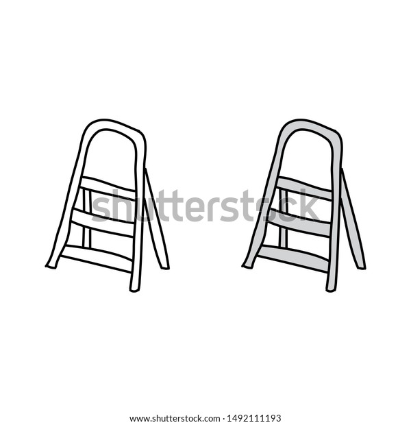 Cartoon Drawing Ladder Stock Vector (Royalty Free) 1492111193 ...