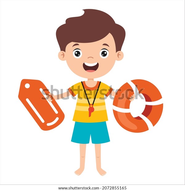 Cartoon Drawing Lifeguard Stock Vector (Royalty Free) 2072855165 ...