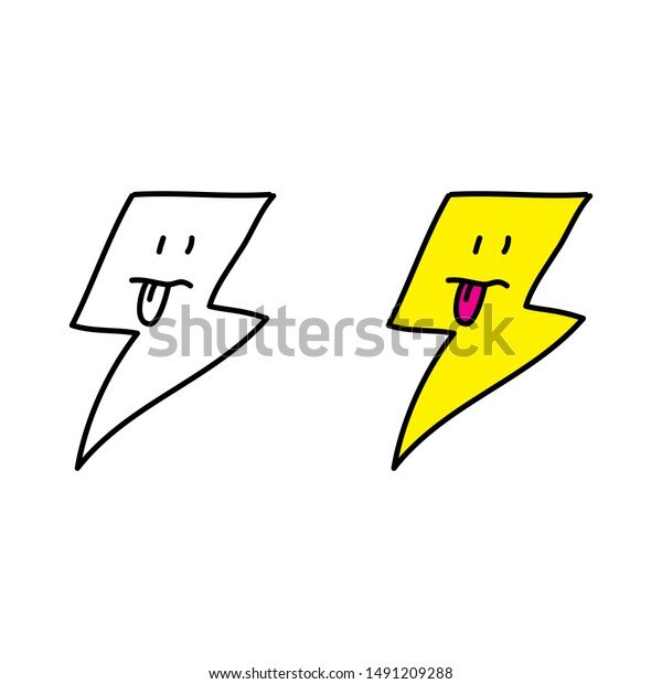 Cartoon Drawing Lightning Bolt Mascot Stock Vector (Royalty Free ...