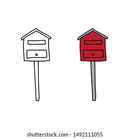 Cartoon Drawing Mailbox Stock Vector (Royalty Free) 1492111055 ...
