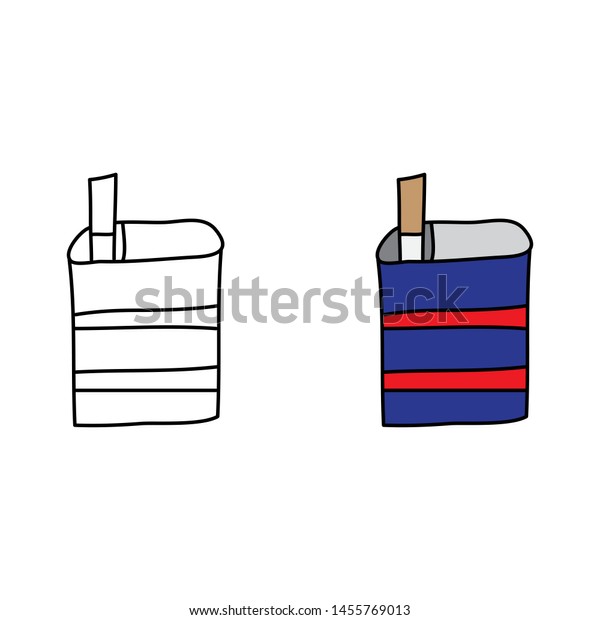 Cartoon Drawing Pack Cigarettes Stock Vector (Royalty Free) 1455769013 ...