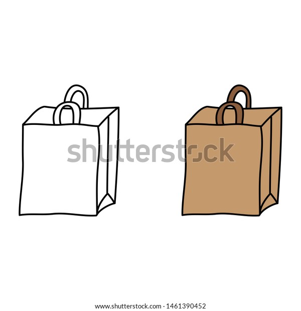 Cartoon Drawing Paper Bag: Stockvektorkép (jogdíjmentes) 1461390452 ...