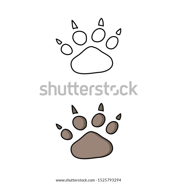 Cartoon Drawing Paw Stock Vector (Royalty Free) 1525793294 | Shutterstock