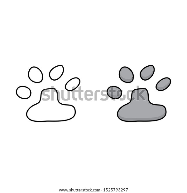 Cartoon Drawing Paw Stock Vector (Royalty Free) 1525793297 | Shutterstock