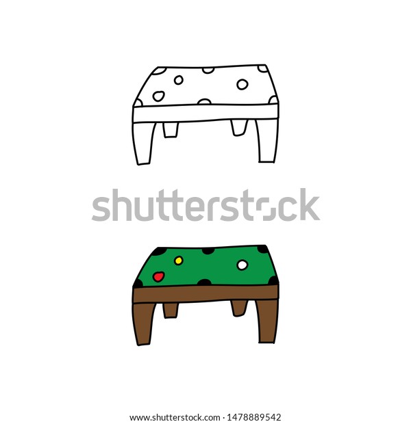 Cartoon Drawing Pool Table Stock Vector (Royalty Free) 1478889542 ...