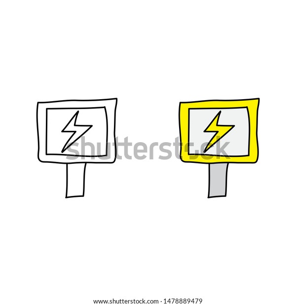Cartoon Drawing Sign Electric Bolt 스톡 벡터(로열티 프리) 1478889479 | Shutterstock