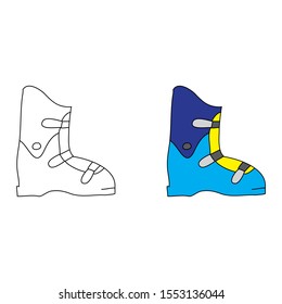 Cartoon Drawing Ski Boot Stock Vector (Royalty Free) 1553136044