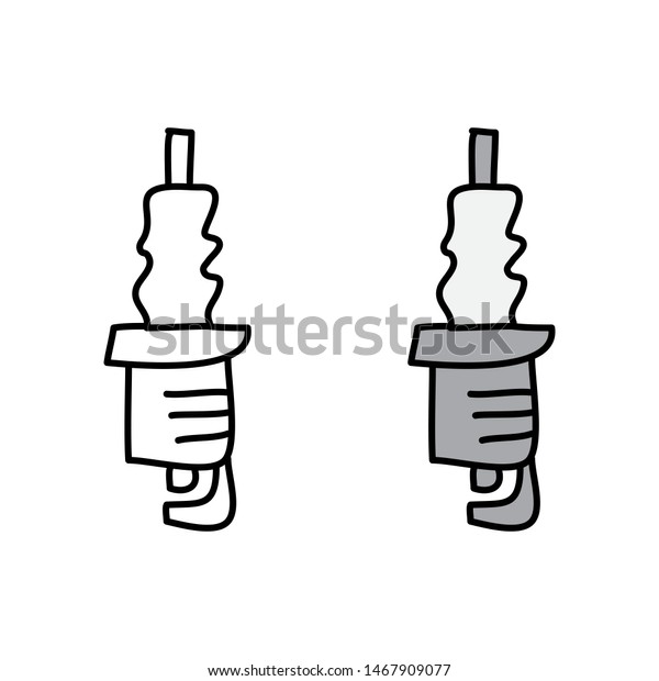 Cartoon Drawing Spark Plug Stock Vector (Royalty Free) 1467909077 ...