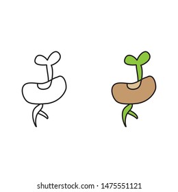 Cartoon Drawing Sprouting Bean Stock Vector (Royalty Free) 1475551121 ...