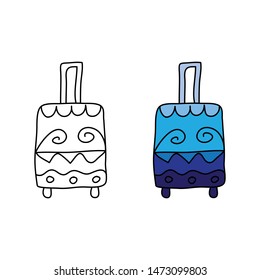 Cartoon Drawing Suitcase Stock Vector (Royalty Free) 1473099803 ...
