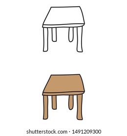 Cartoon Drawing Table Stock Vector (Royalty Free) 1491209300 | Shutterstock