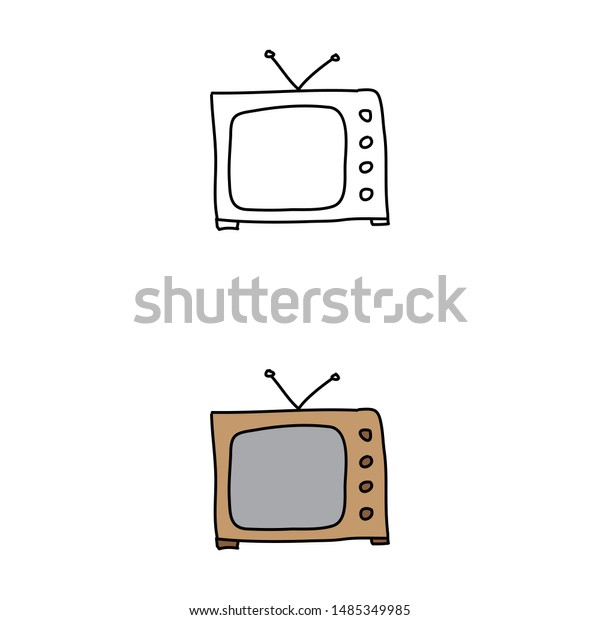 Cartoon Drawing Television: Stockvektorkép (jogdíjmentes) 1485349985 ...