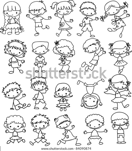 Cartoon Drawings Children Stok Vektör (Telifsiz) 84090874 | Shutterstock