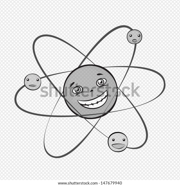 Cartoon Drawn Laughing Atom Fullcolor Stock Vector (Royalty Free ...