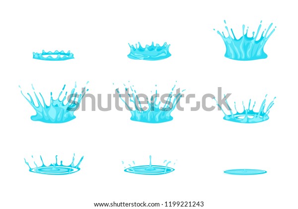 Cartoon Dripping Water Effect Set Various: vector de stock (libre de ...