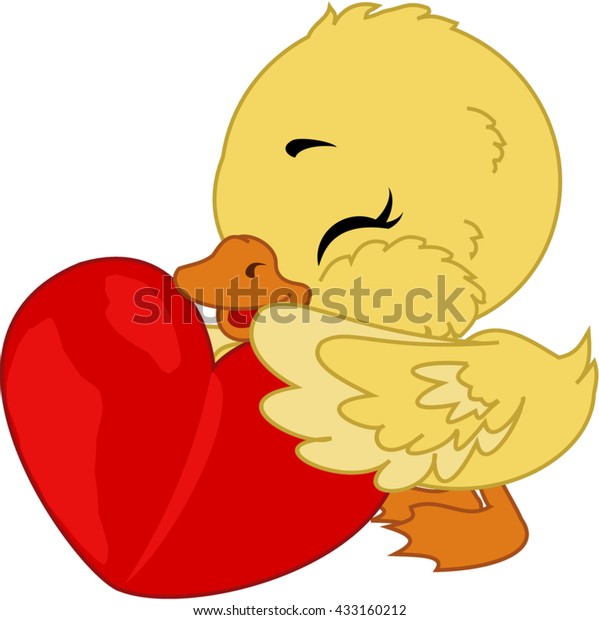 Cartoon Duck Heart Stock Vector (Royalty Free) 433160212