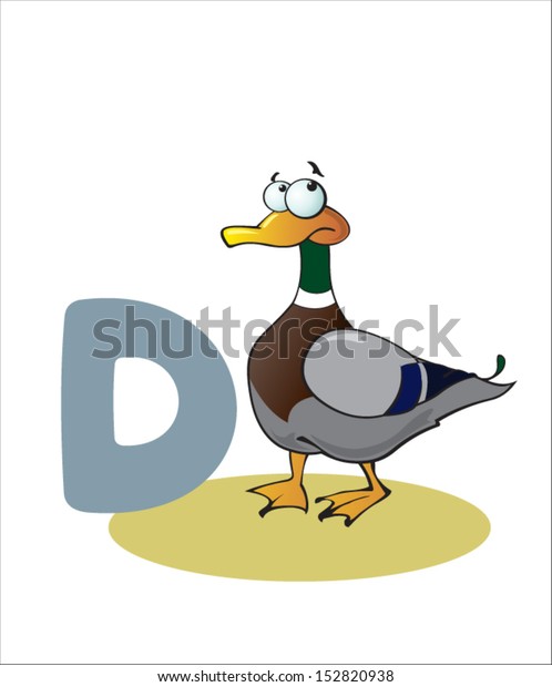 Cartoon Duck Letter D Stock Vector (Royalty Free) 152820938 | Shutterstock