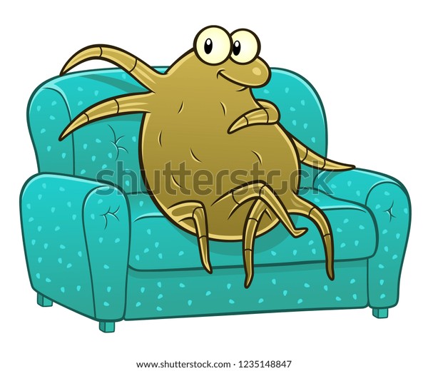 Cartoon Dust Mite On Sofa Cartoon Stock Vector (Royalty Free) 1235148847