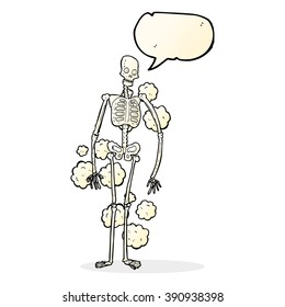 Cartoon Dusty Old Skeleton Speech Bubble Stock Vector (Royalty Free ...