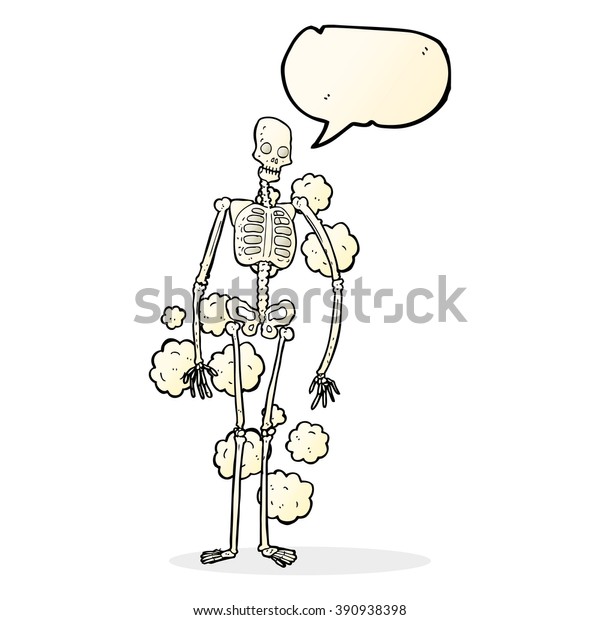 Cartoon Dusty Old Skeleton Speech Bubble Stock Vector (Royalty Free ...