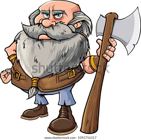 Cartoon Dwarf Warrior Stock Vector (Royalty Free) 1092756317