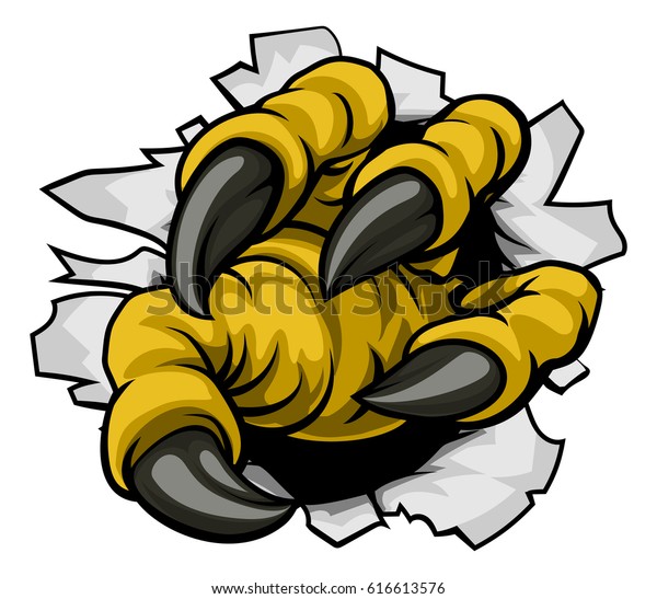 Cartoon Eagle Bird Claw Ripping Tearing Stock Vector (Royalty Free ...