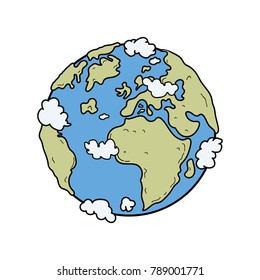 Cartoon Earth Color Vector Stock Vector (Royalty Free) 789001771 ...