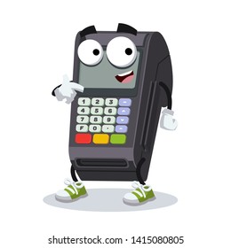 Cartoon Edc Card Swipe Machine Mascot Stock Vector (Royalty Free ...