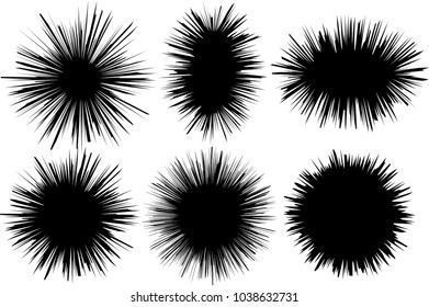 Collection Circular Radial Flash Designs Stock Vector (Royalty Free ...