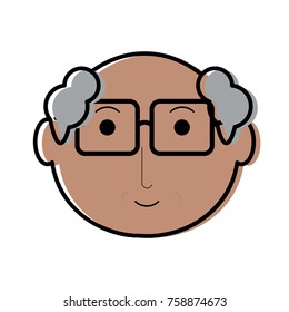 Cartoon Elderly Man Face Icon Over Stock Vector (Royalty Free ...