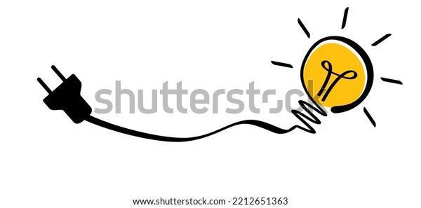 Cartoon Electric Plug Lamp Idea Socket Stock Vector (Royalty Free ...