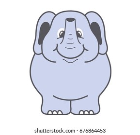 Cartoon Elephant Front Vector Stock Vector (Royalty Free) 676864453