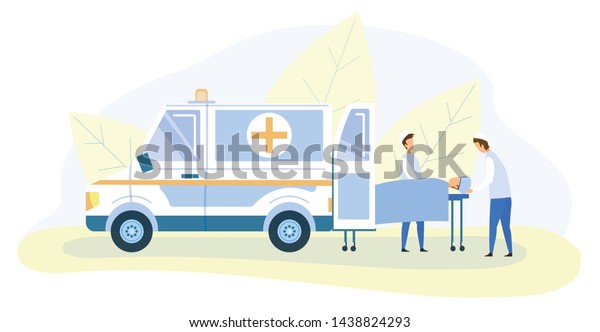 Cartoon Emergency Doctors Paramedics Transporting Victim Stock Vector ...