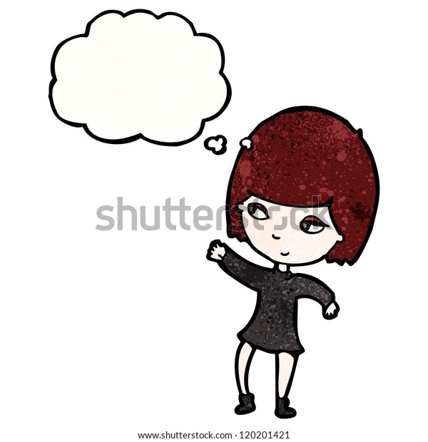 Cartoon Emo Girl Thought Bubble: เวกเตอร์สต็อก (ปลอดค่าลิขสิทธิ์ ...