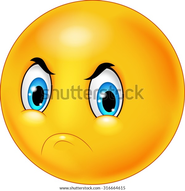 Cartoon Emoticon Angry Face 스톡 벡터(로열티 프리) 316664615