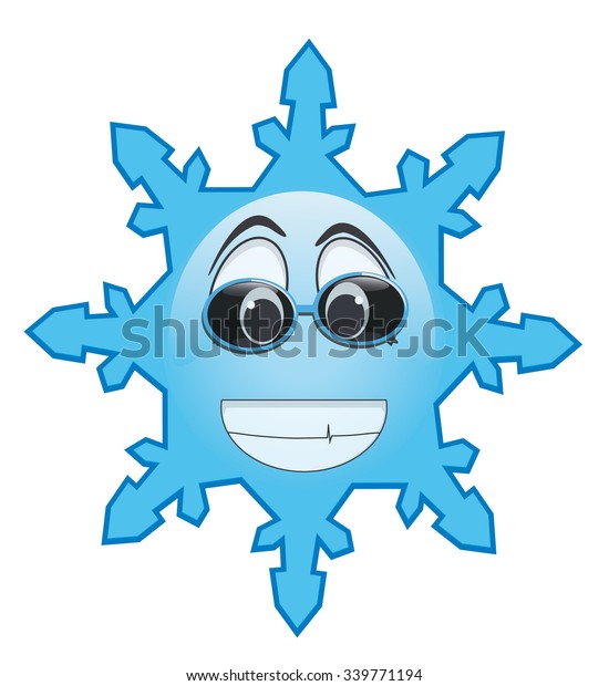 Cartoon Emoticon Form Snowflake Stock Vector (Royalty Free) 339771194 ...