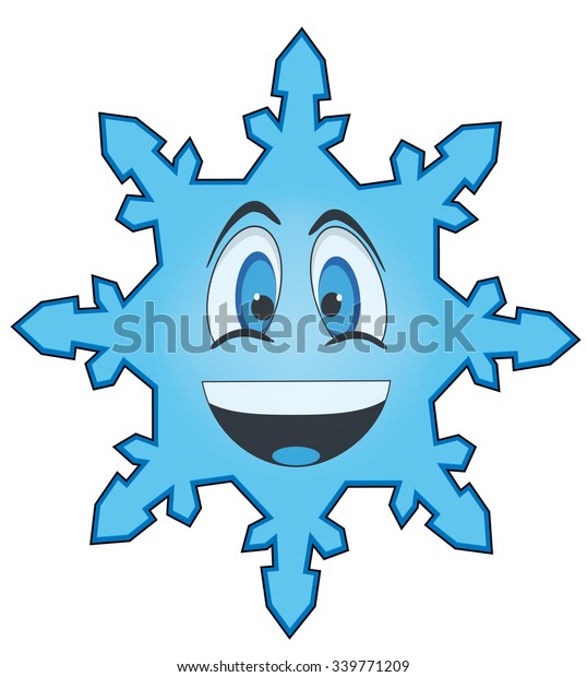 Cartoon Emoticon Form Snowflake Stock Vector (Royalty Free) 339771209 ...