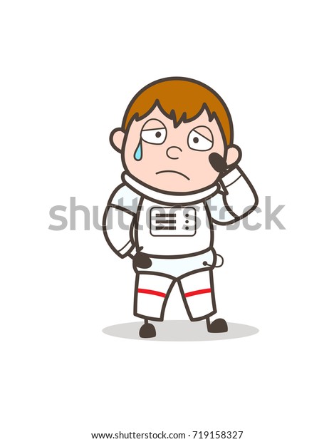 Cartoon Emotional Spaceman Face Expression Vector: vector de stock ...