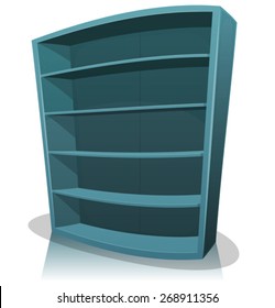 Cartoon Empty Library Bookshelf Illustration Cartoon Stock Vector ...