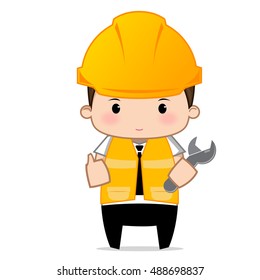 Engineer Cartoon Vector Stock Vector (Royalty Free) 491458795 ...